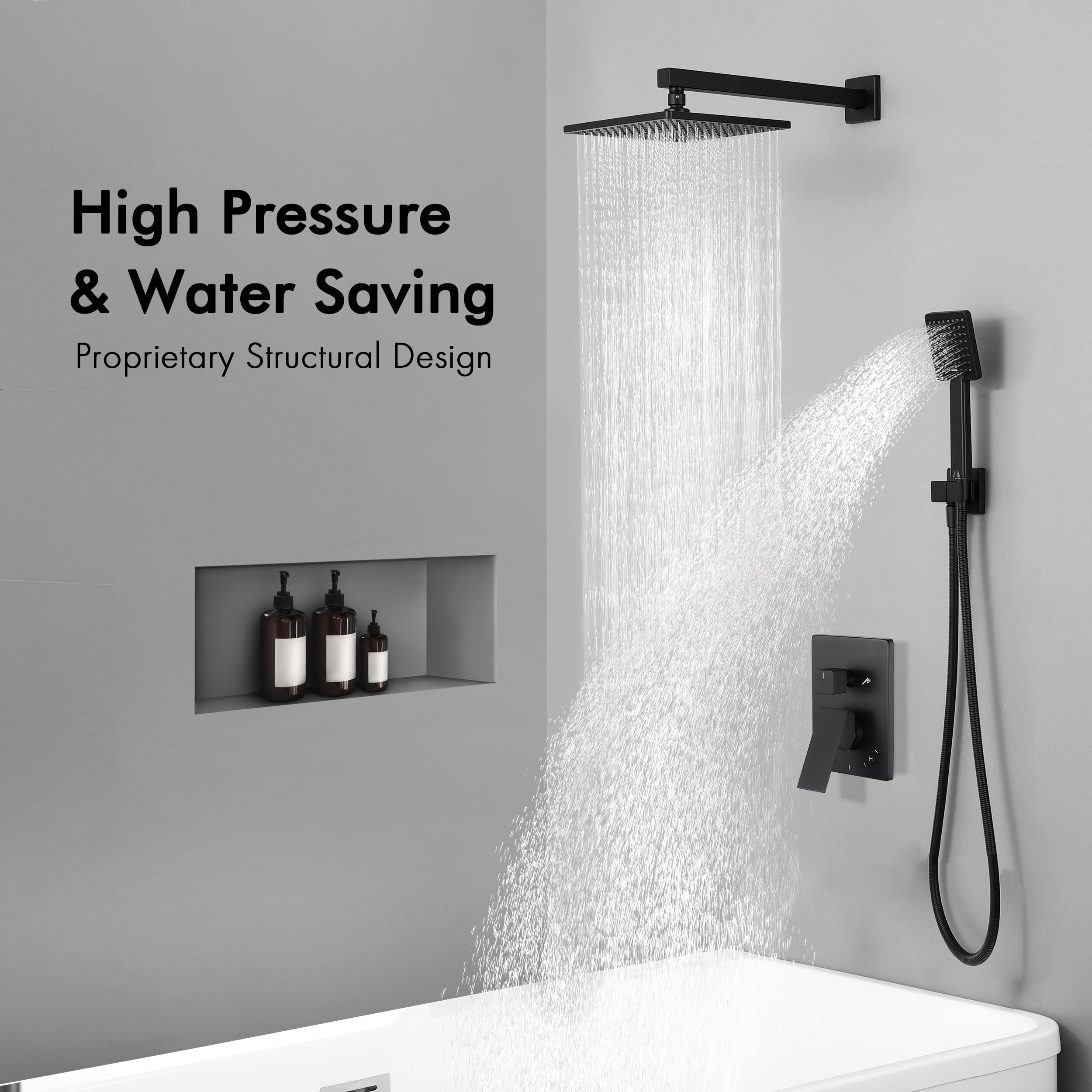 KES Matte Black Double-Function Shower Faucet, cUPC Certified, Brass ...